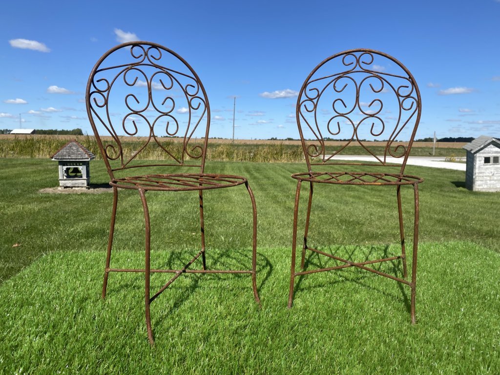Wrought Iron Small Round Chair- Patio Furniture