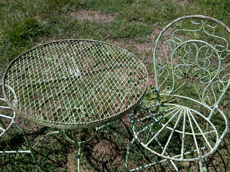 Wrought Iron Small Round Chair- Patio Furniture