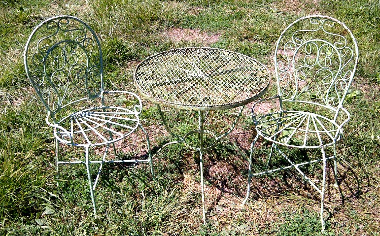 Wrought Iron Small Round Chair- Patio Furniture