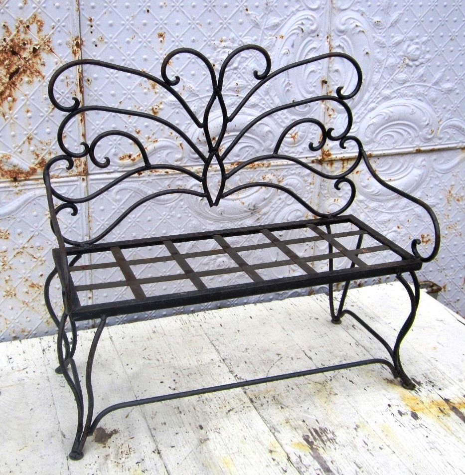 Wrought Iron Child's Butterfly Bench Metal Seating