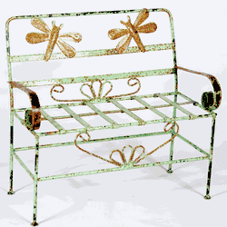 Wrought Iron Child's Dragonfly Bench