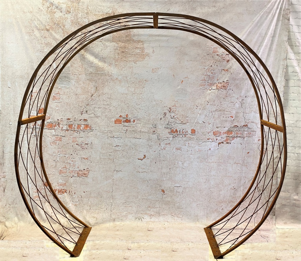 Wrought Iron Criss Cross Circle Arbor - Flower Garden Arch