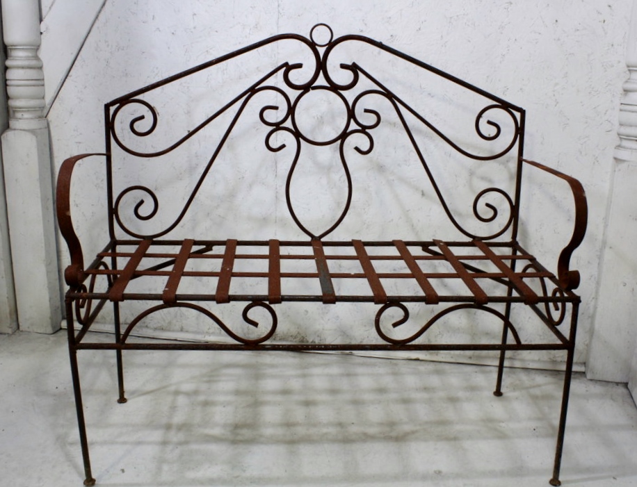 Wrought Iron Circle Bench - Exterior and Outdoor Furniture