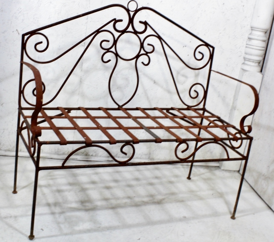 Wrought Iron Circle Bench - Exterior and Outdoor Furniture