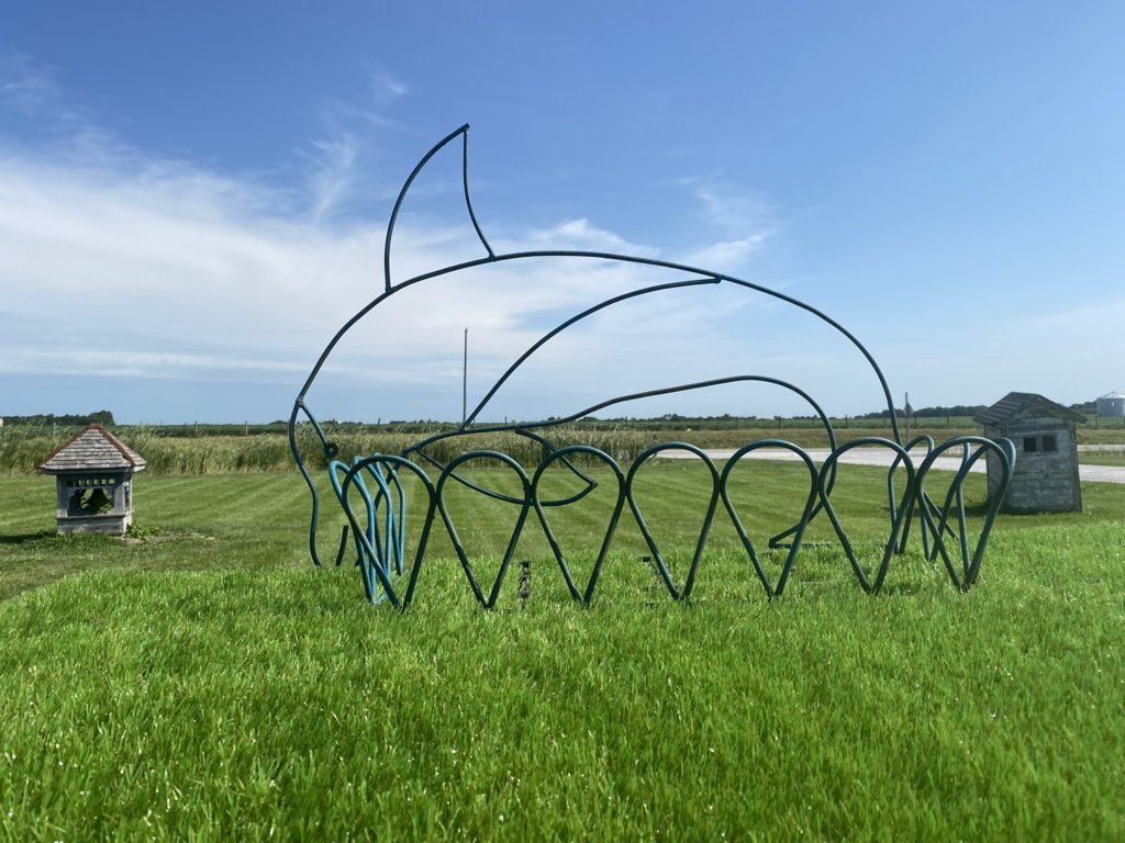 Wrought Iron Dolphin Basket Decorative Container