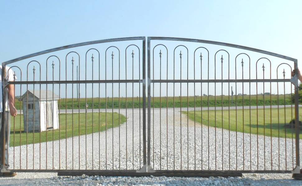 Wrought Iron Secure Driveway Gates - Front Entry Iron Gate 4't x 10'w