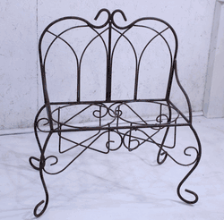 Wrought Iron Double Potting Chair Decorative Flower Planter
