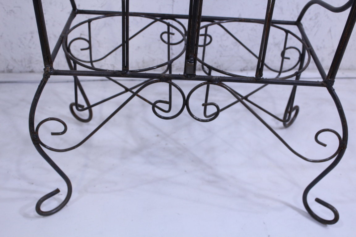 Wrought Iron Double Potting Chair Decorative Flower Planter