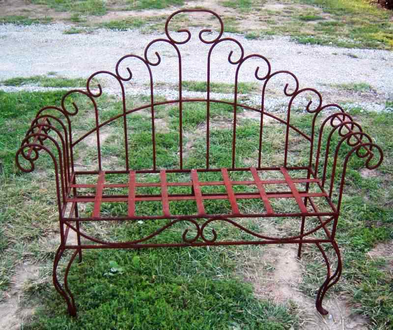 Wrought Iron Double Spin Bench Metal Seating