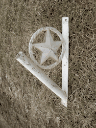 Wrought Iron Flag Holder - Metal With Star