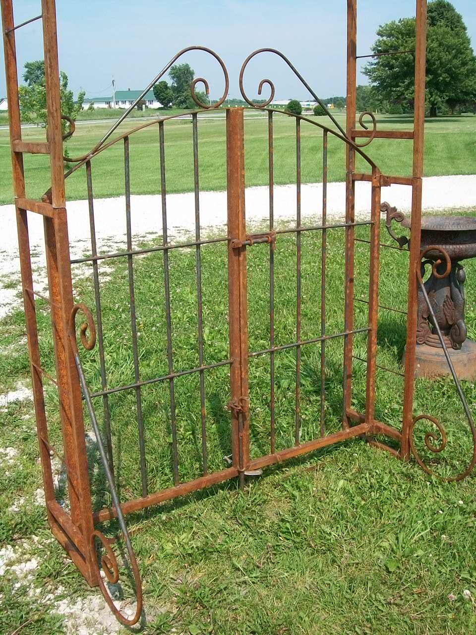 Wrought Iron Garden Arch Gate Combination - Arbor Trellis