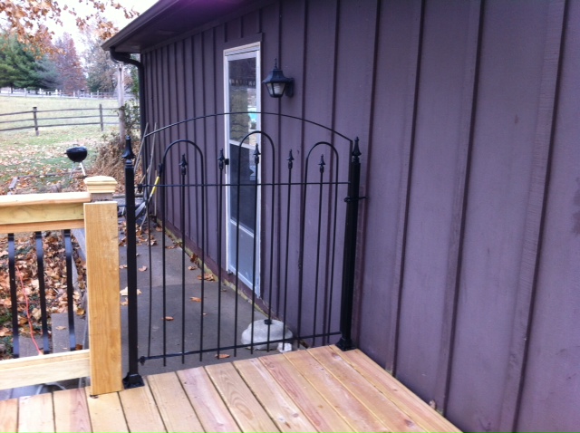 Wrought Iron Gate Mounted on Deck