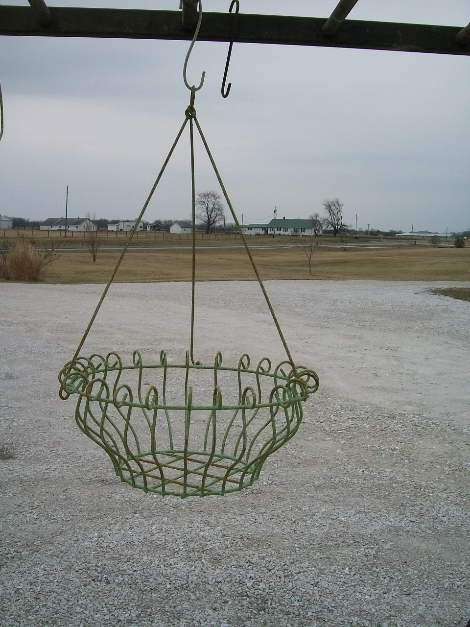 Wrought Iron Georgian Hanging Planter Basket in 2 Sizes