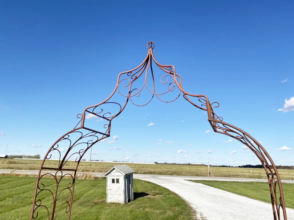 Wrought Iron Gothic Arch - Solid Steel Flower Arbor