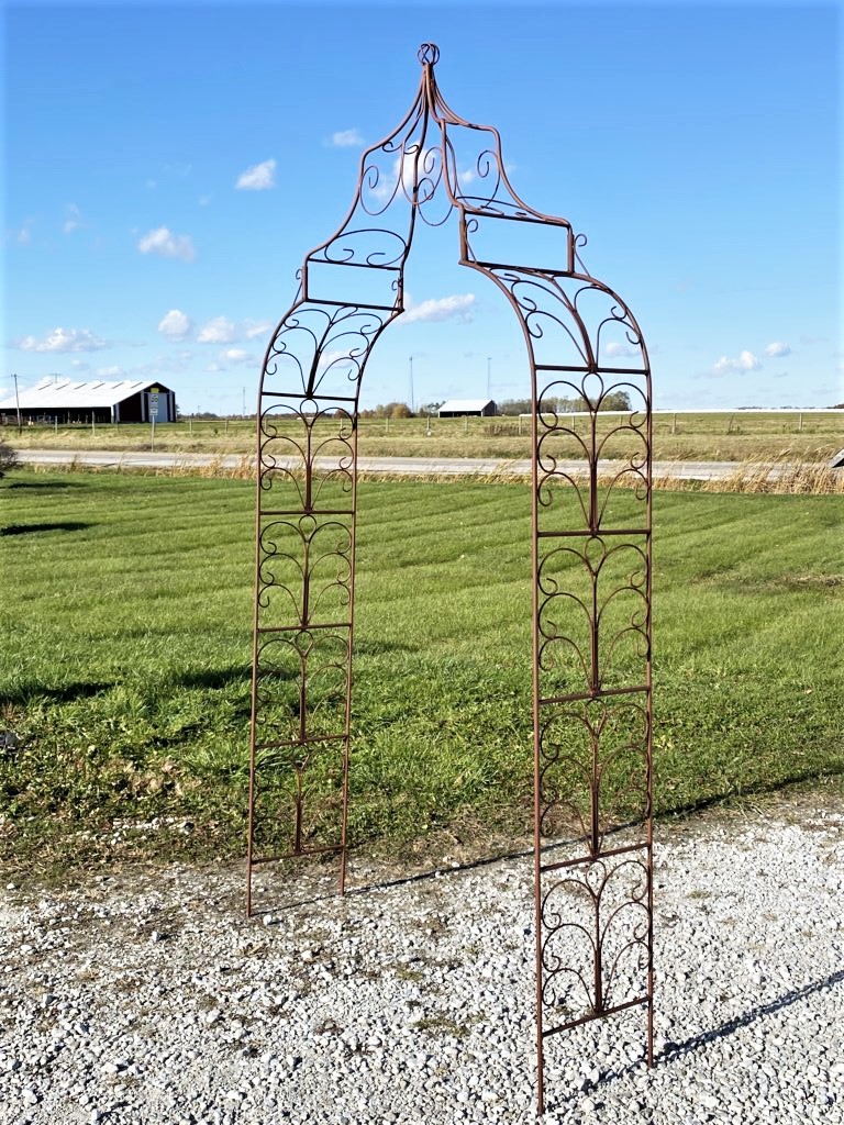 Wrought Iron Gothic Arch - Solid Steel Flower Arbor