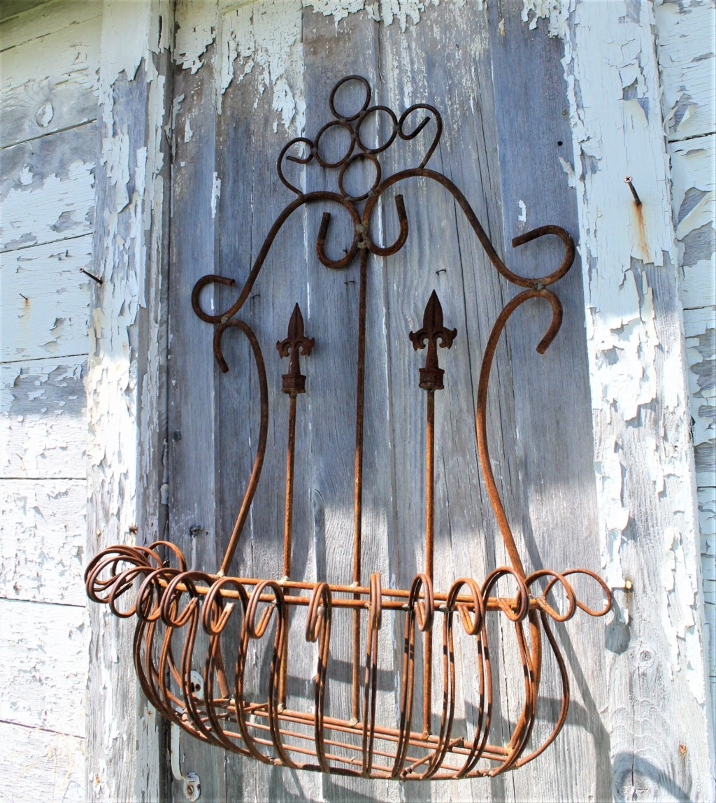 31" Wrought Iron Fiona Finial Half Basket - Decorative Container