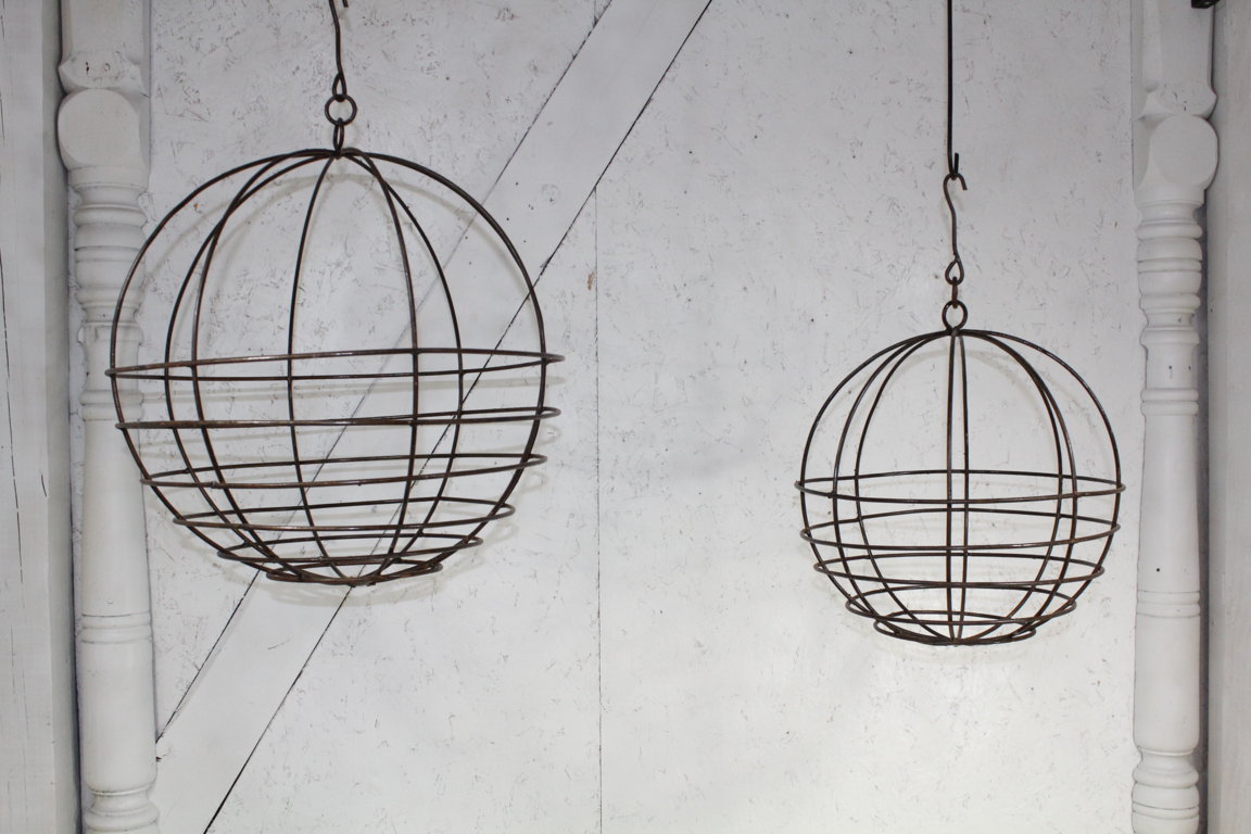 Small Wrought Iron Hanging Ball Decor