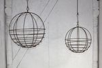 Small Wrought Iron Hanging Ball Decor
