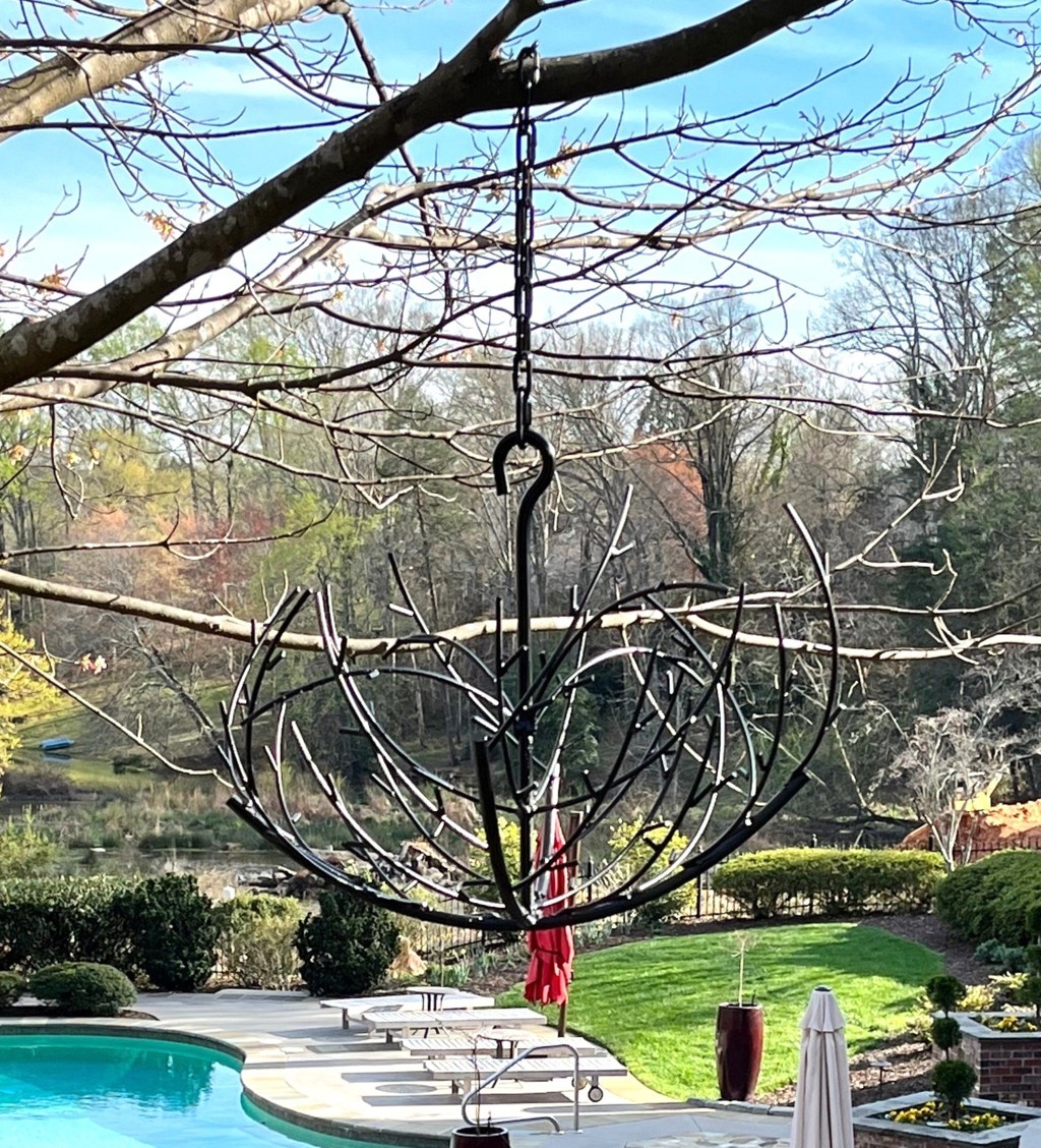 Wrought Iron Hanging Branch Tree