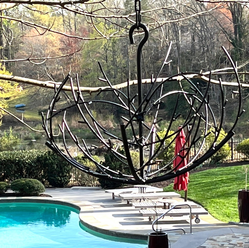 Wrought Iron Hanging Branch Tree