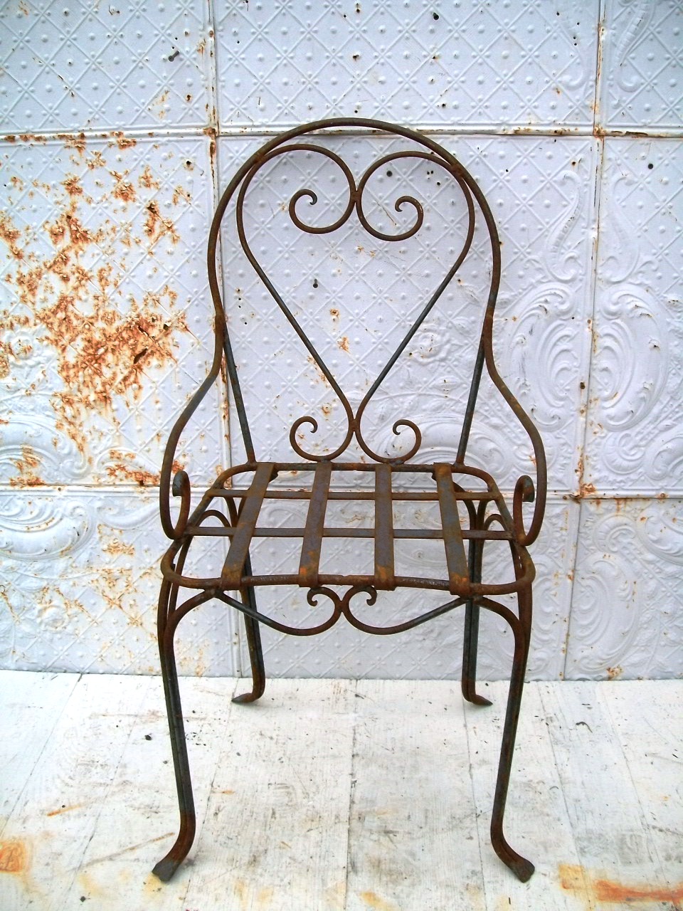 Wrought Iron Heart Chair - Exterior and Outdoor Furniture