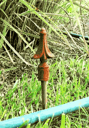 4 Wrought Iron Hose Guard - Cast Iron Finial Guide