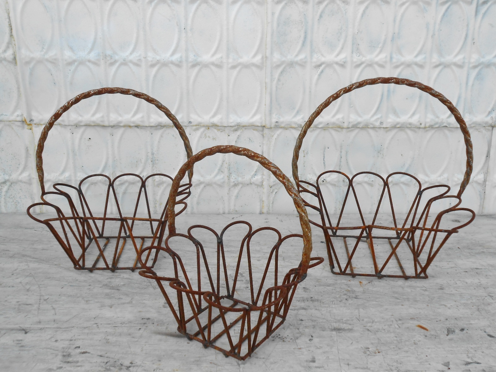 Wrought Iron Teardrop Baskets