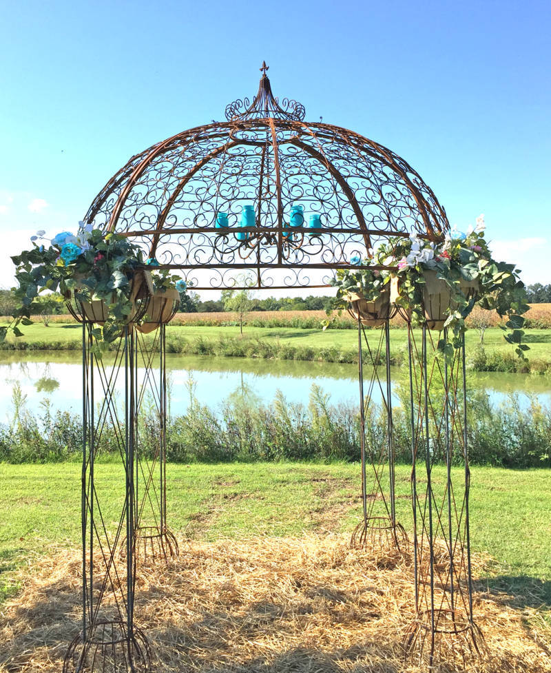 Wrought Iron Jester Arbor Gazebo - Garden Arch