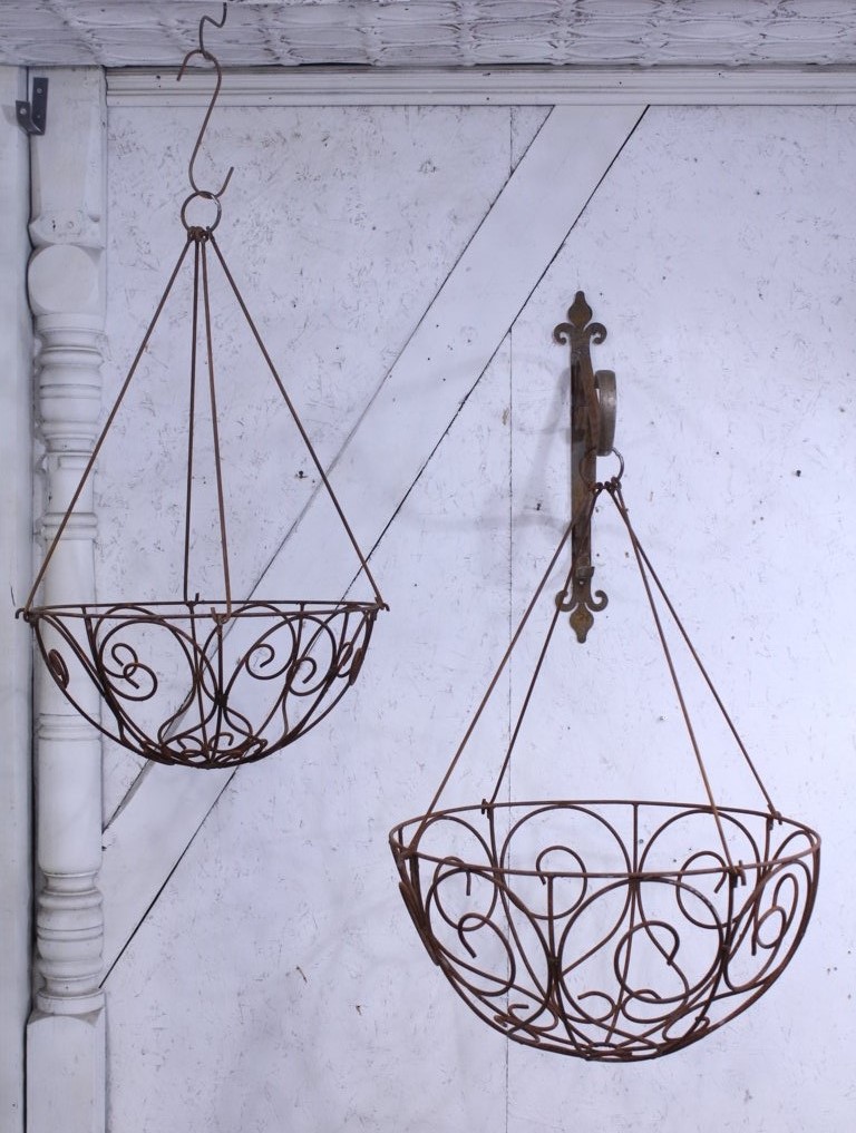 Wrought Iron Curly Hanging Baskets - Flower Basket