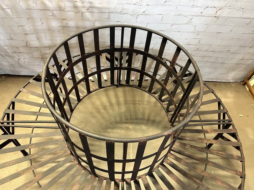 Wrought Iron Large Strap Tree Bench