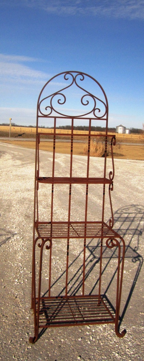 Wrought Iron Narrow Bakers Rack - Foyer or Dining Room