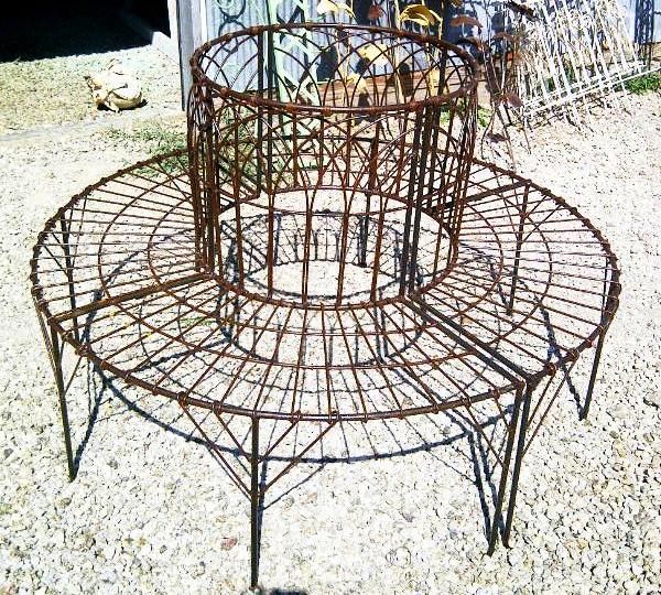 Wrought Iron Nice Heavy Round Tree Park Bench