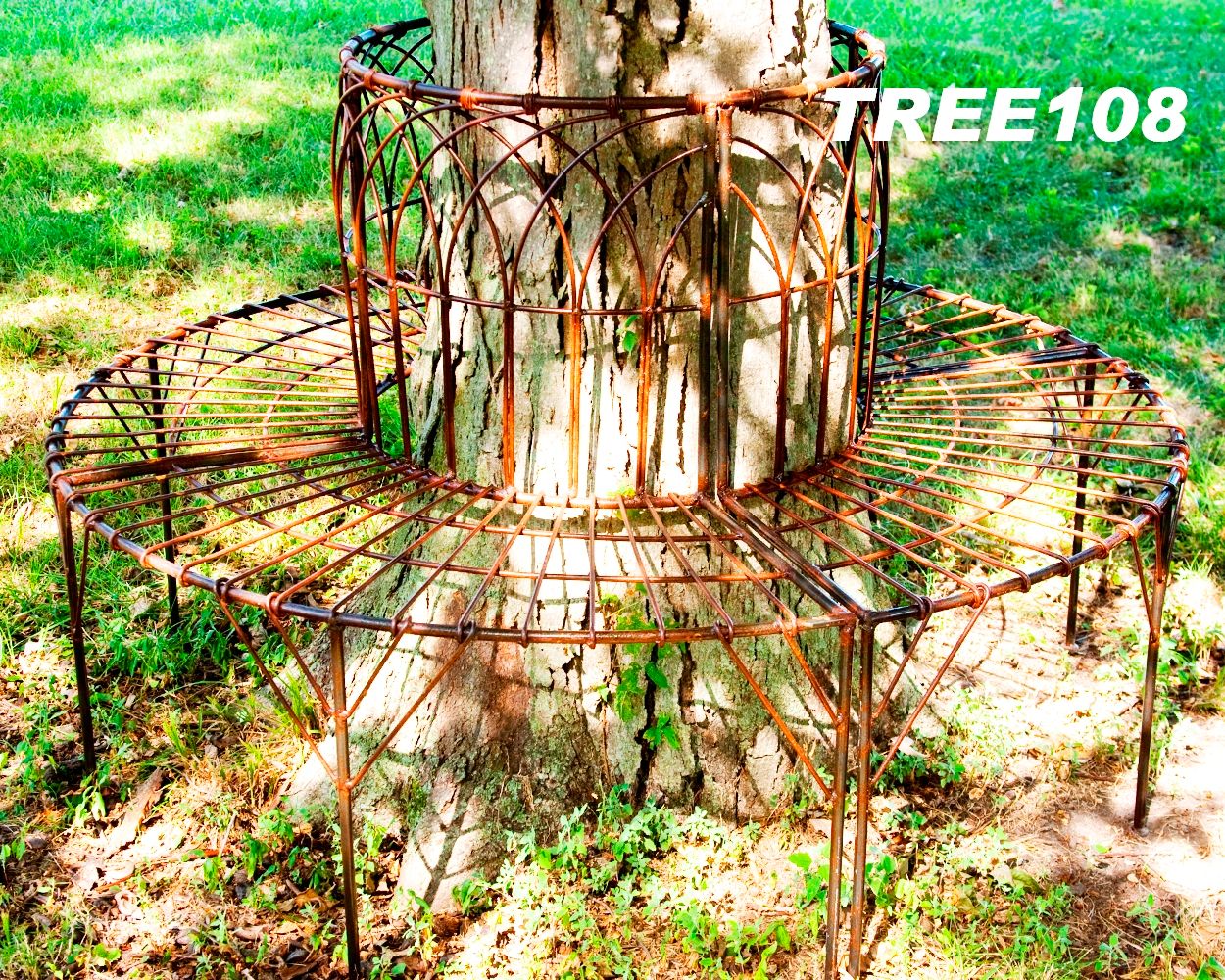 Wrought Iron Nice Heavy Round Tree Park Bench