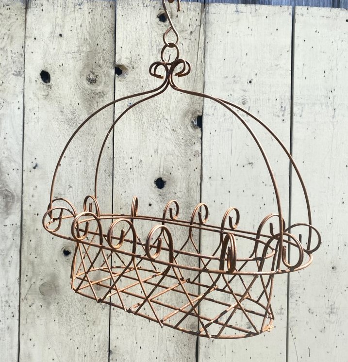 Wrought Iron Octavia Oval Basket Decorative Plant Container