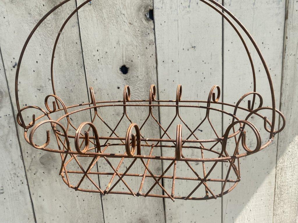 Wrought Iron Octavia Oval Basket Decorative Plant Container