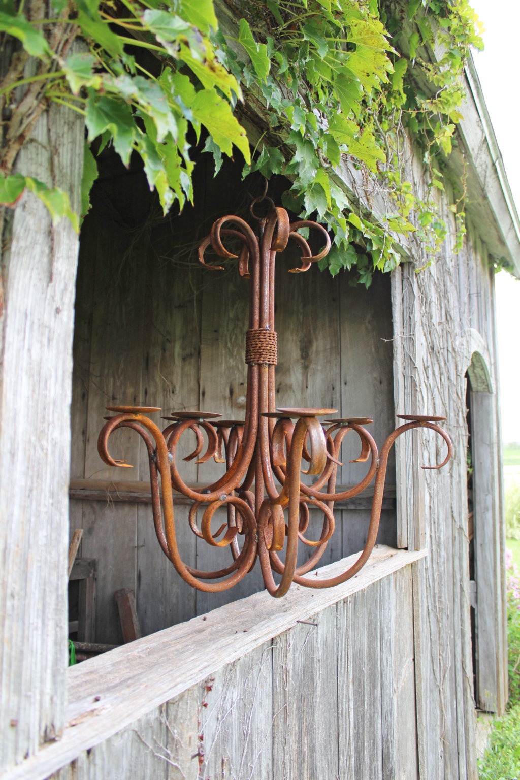 Wrought Iron Old Camelot Chandelier - Real Candles