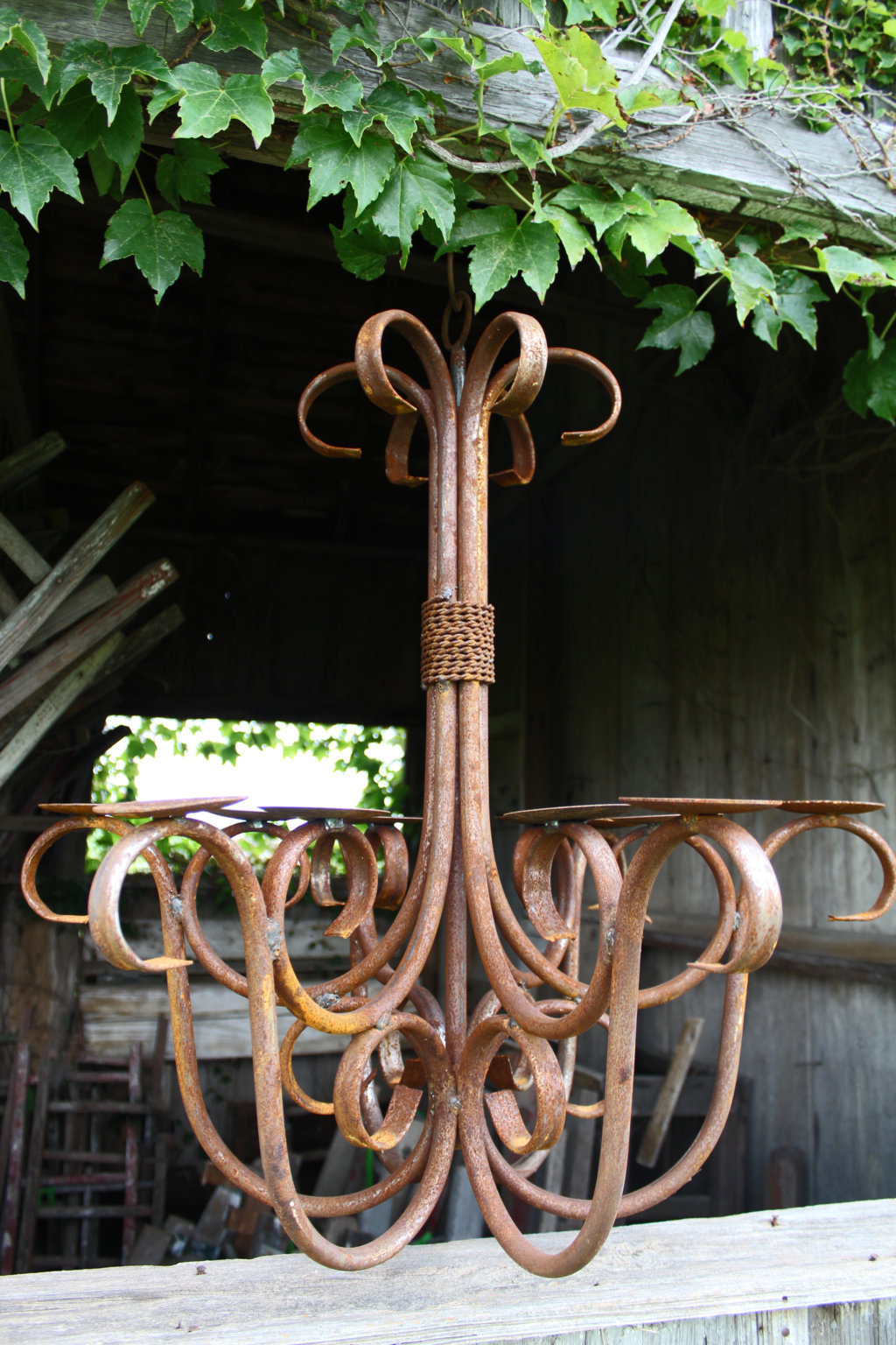 Wrought Iron Old Camelot Chandelier - Real Candles