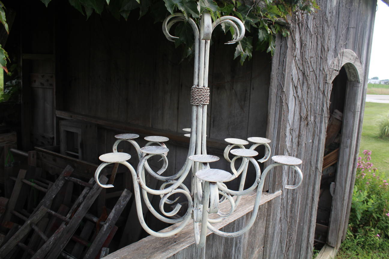 Wrought Iron Old Camelot Chandelier - Real Candles