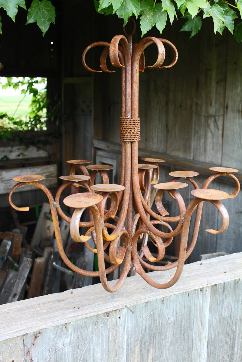 Wrought Iron Old Camelot Chandelier - Real Candles