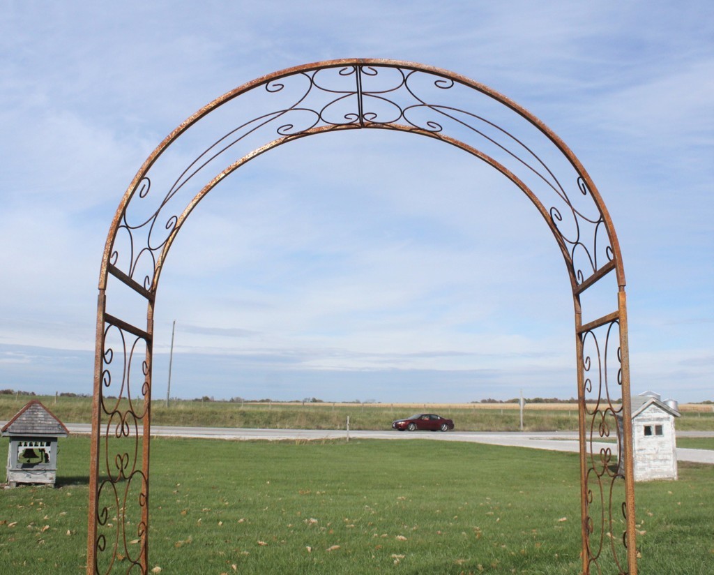 Wrought Iron Palmer Garden Arbor - Metal Entrance Arch
