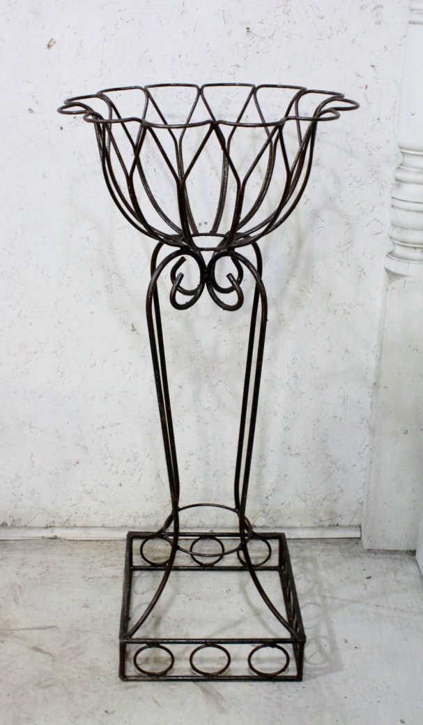 40" Wrought Iron Caroline Plant Stand Large Decorative Container