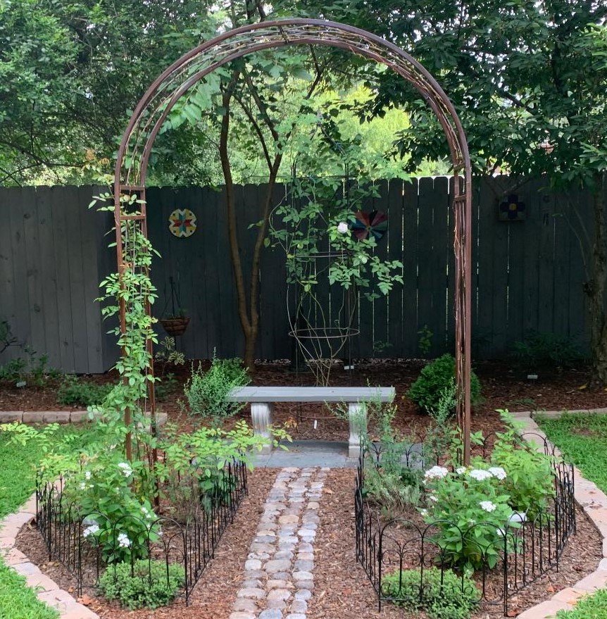 Wrought Iron Round Criss Cross Arch - Metal Garden Trellis
