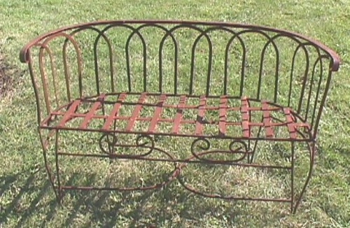 Wrought Iron Rounded Back Bench Metal Seating