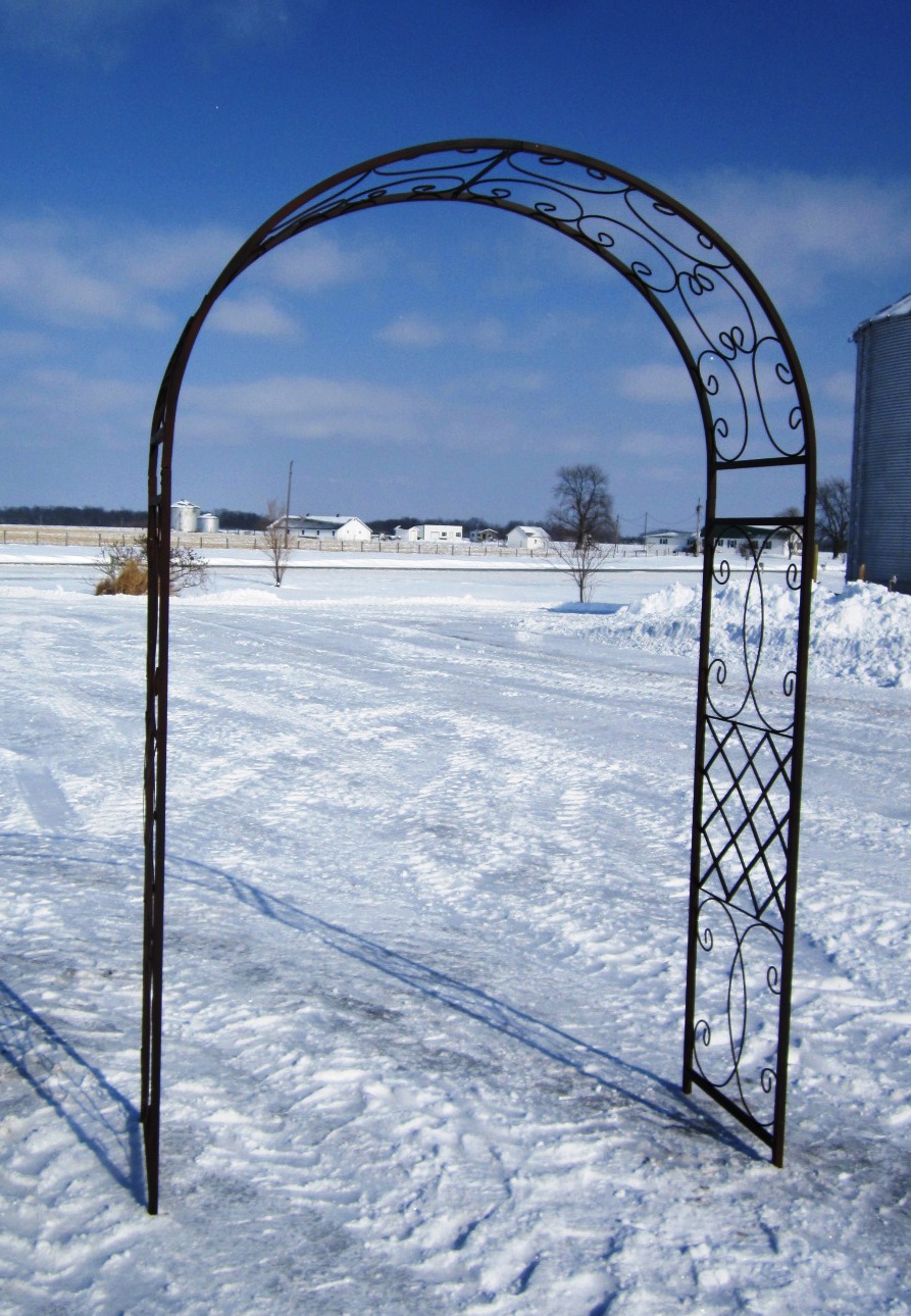 Wrought Iron Scroll Arbor Garden Trellis Arch