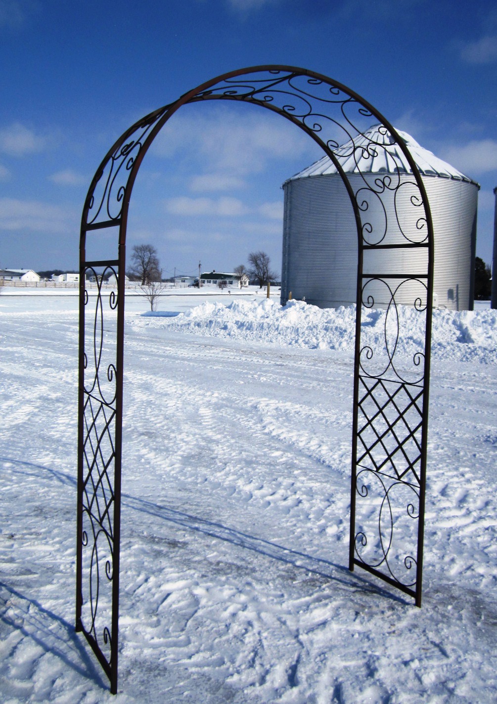 Wrought Iron Scroll Arbor Garden Trellis Arch