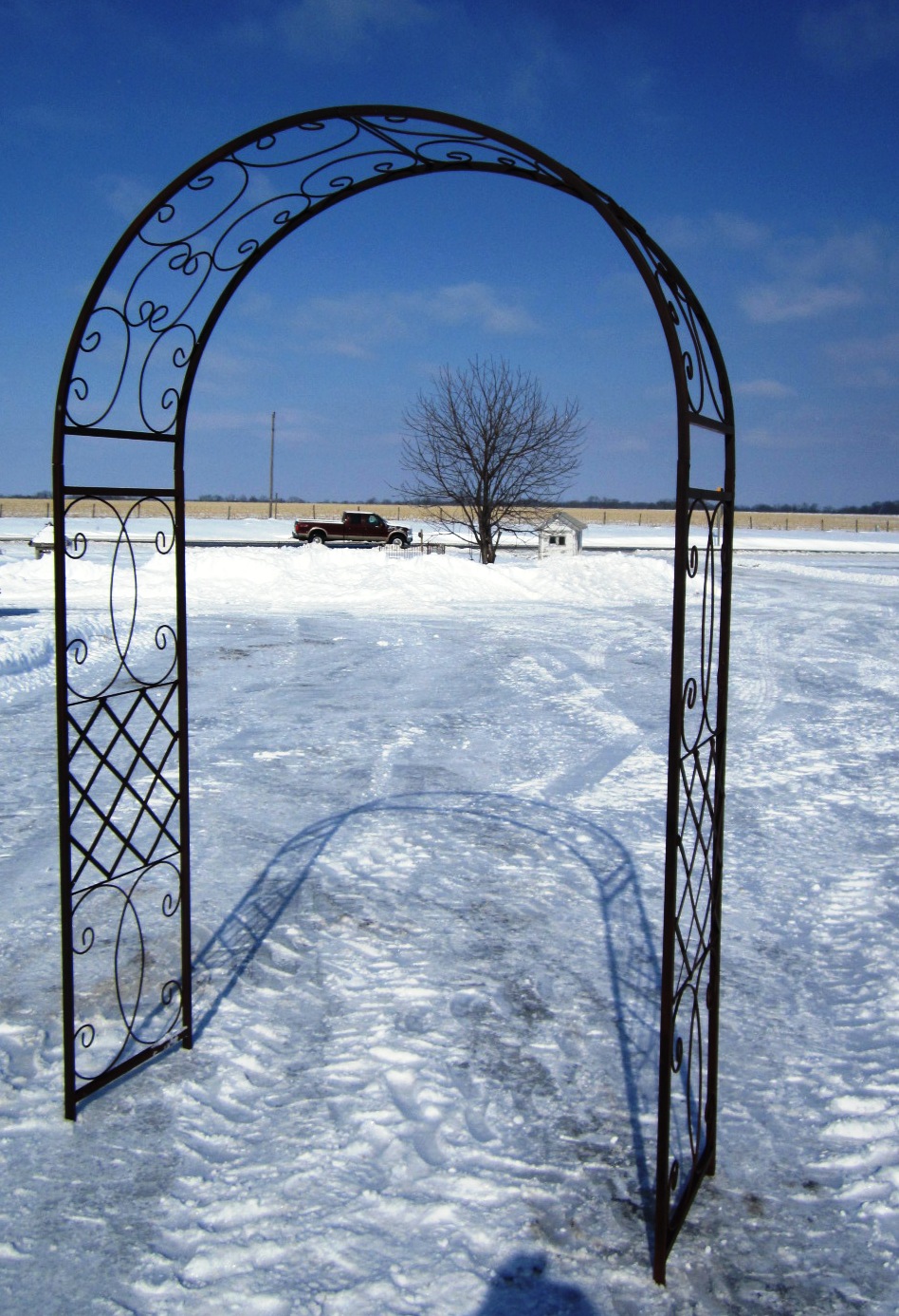 Wrought Iron Scroll Arbor Garden Trellis Arch