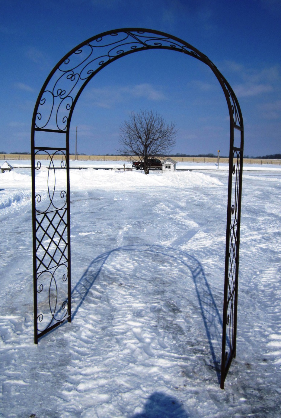 Wrought Iron Scroll Arbor Garden Trellis Arch