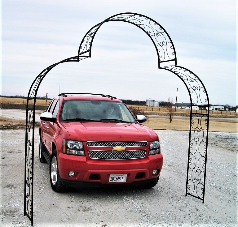 Wrought Iron Shell Arch Top Driveway Arbor