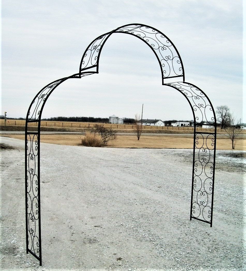 Wrought Iron Shell Arch Top Driveway Arbor