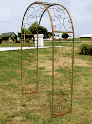 Wrought Iron Shell Flower Arbor - Antique Style Arch Trellis